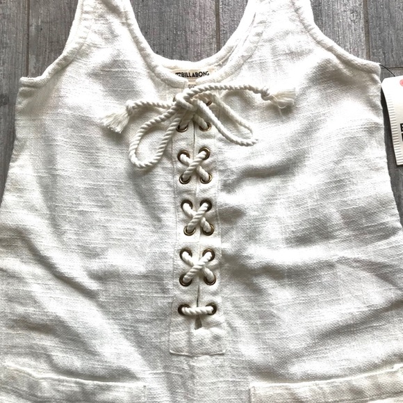 Billabong | Pants & Jumpsuits | Billabong Lace Up Romper | Poshmark